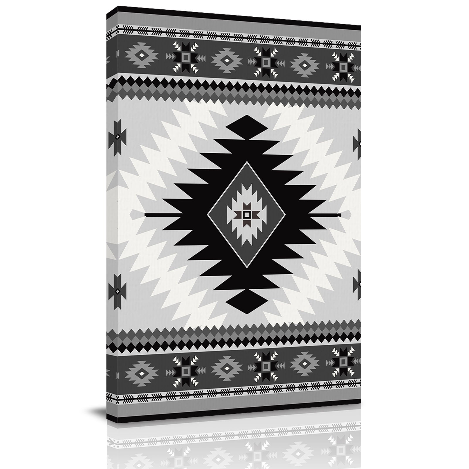 Aztec Southwestern Canvas Wall Art for Living Room, Ethnic Tribal Style ...
