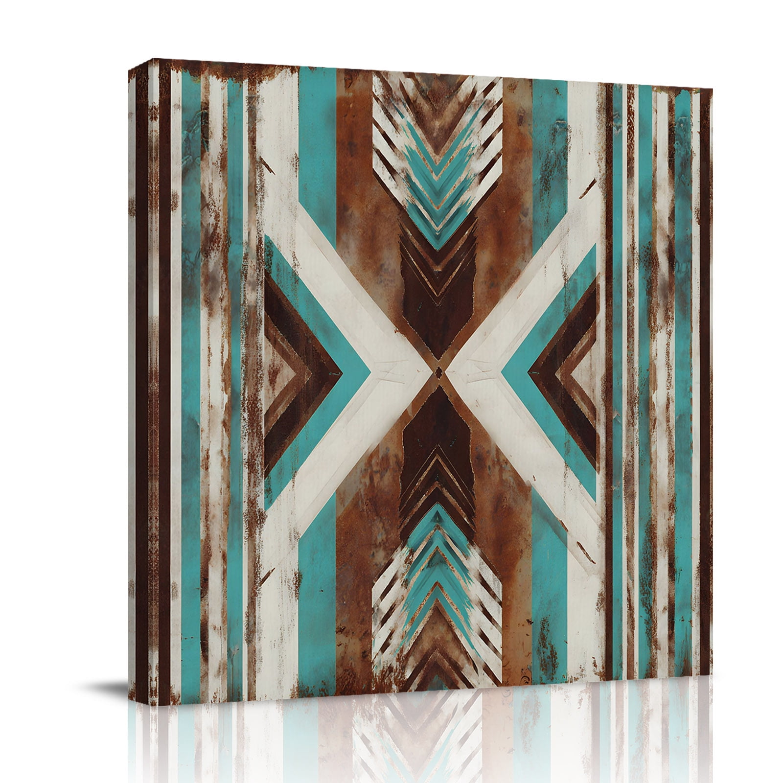 Aztec Southwestern Canvas Wall Art for Living Room, Vintage Abstract ...