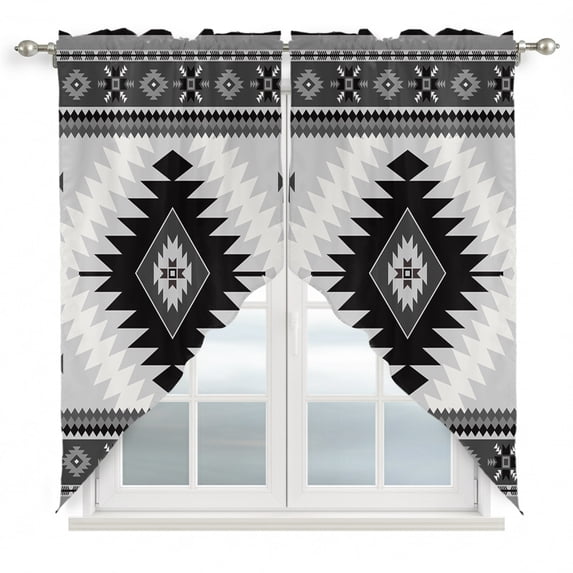 Aztec Southwestern Swag Curtain Valance for Small Windows, Ethnic ...