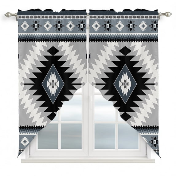 Aztec Southwestern Swag Curtain Valance for Window 2 Panels Ethnic ...