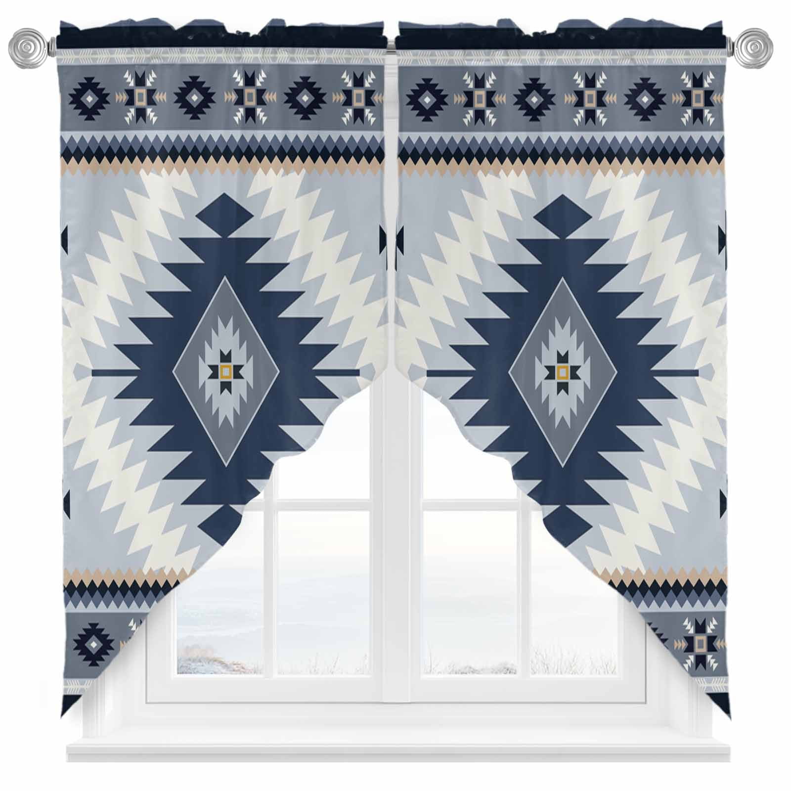 Aztec Southwestern Swag Curtain Valance for Windows, Ethnic Tribal ...