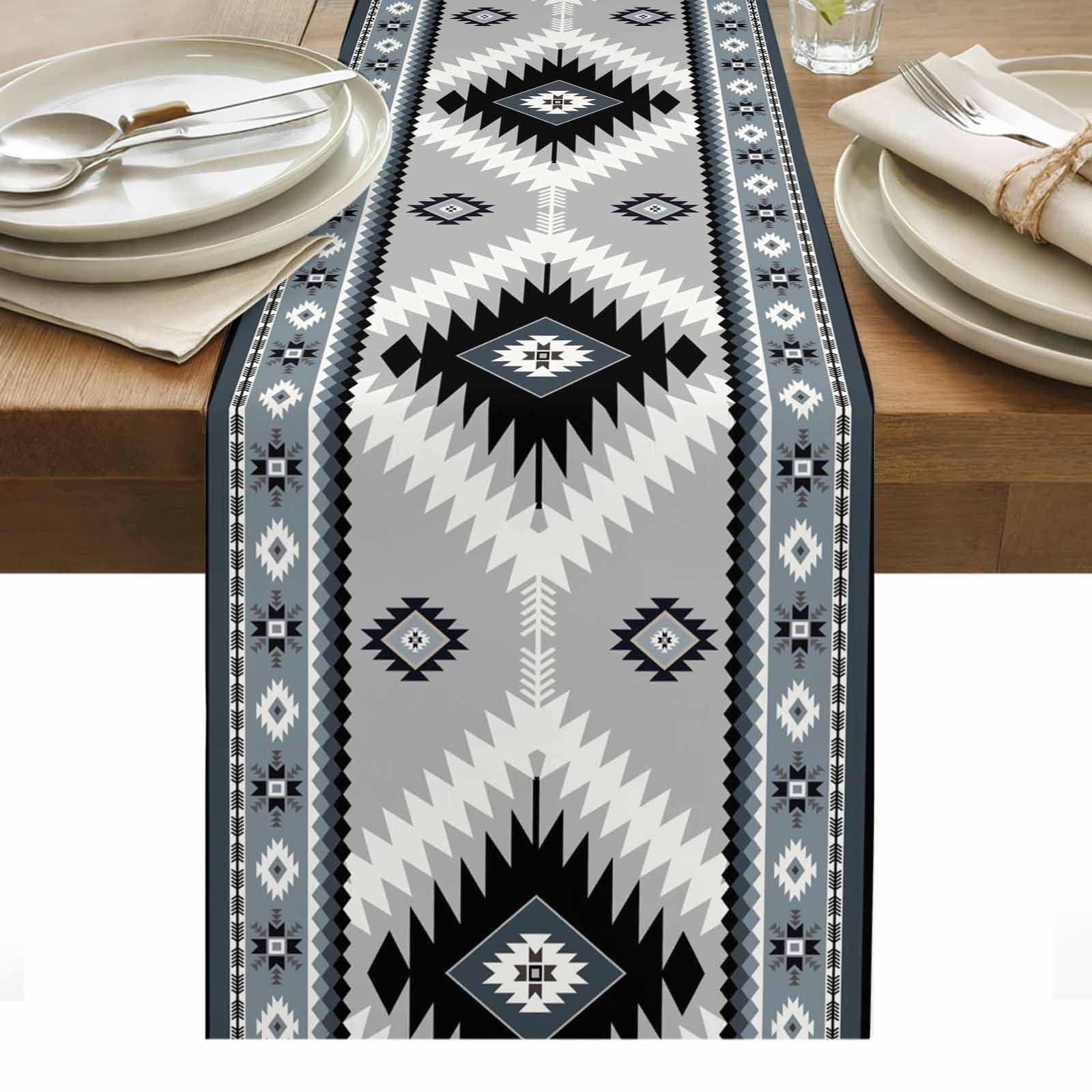 Aztec Southwestern Table Runner 13 x 90 Inch, Ethnic Tribal Style ...