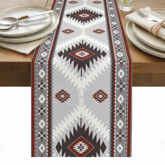 Aztec Southwestern Table Runner 14 x 72 Inch, Ethnic Tribal Style ...