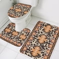 Aztec Style Bathroom Rugs Set Brown Southwestern Leopard Print Ethnic ...