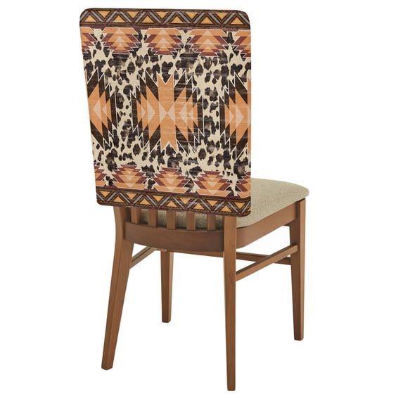 Aztec Style Chair Back Covers Set of 4 Brown Southwestern Leopard Print ...
