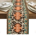Aztec Style Cotton Linen Table Runner Brown Southwestern Leopard Print ...