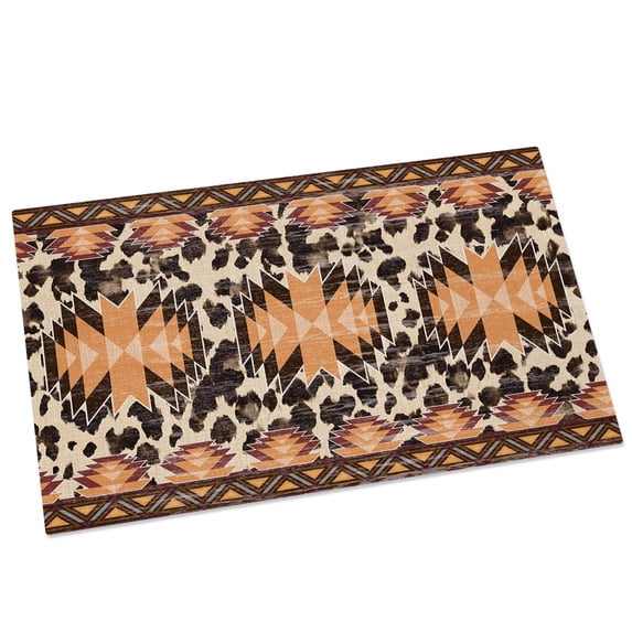 Aztec Style Door Mat 20x31.5 Inch Brown Southwestern Leopard Print ...
