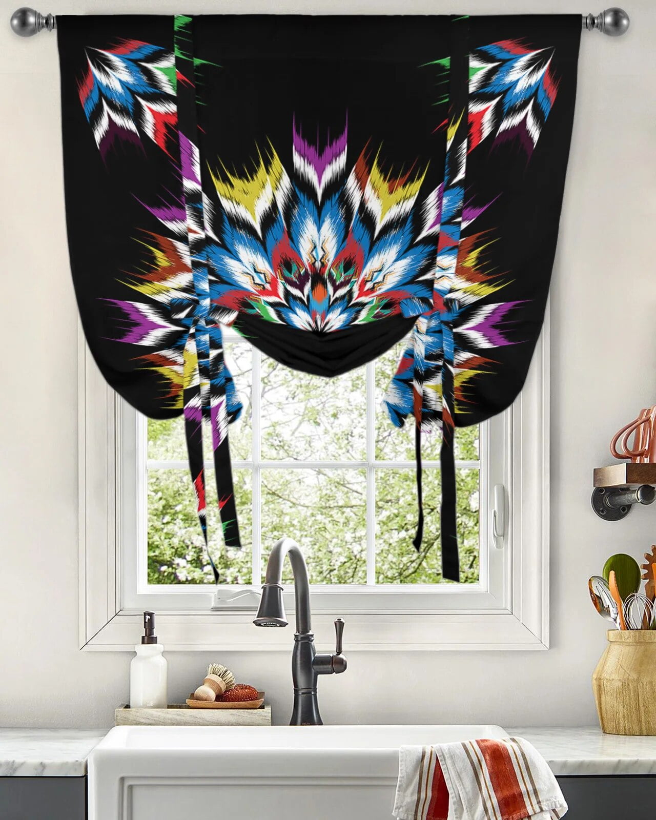 Aztec Style Textures Window Curtain for Living Room Bedroom Balcony ...