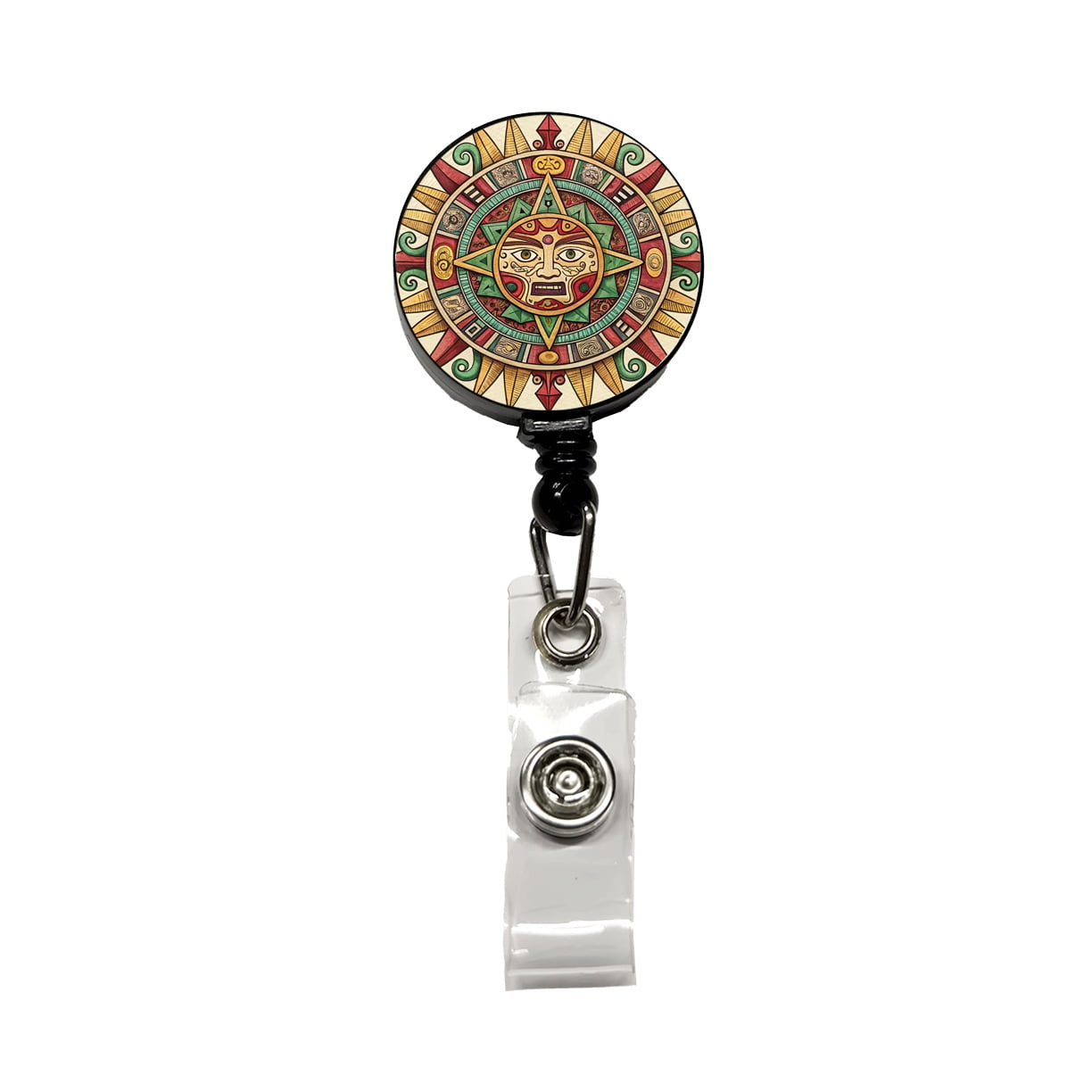 Aztec Sun God Symbol Retractable Reel ID Badge Key Card Name Tag Holder ...