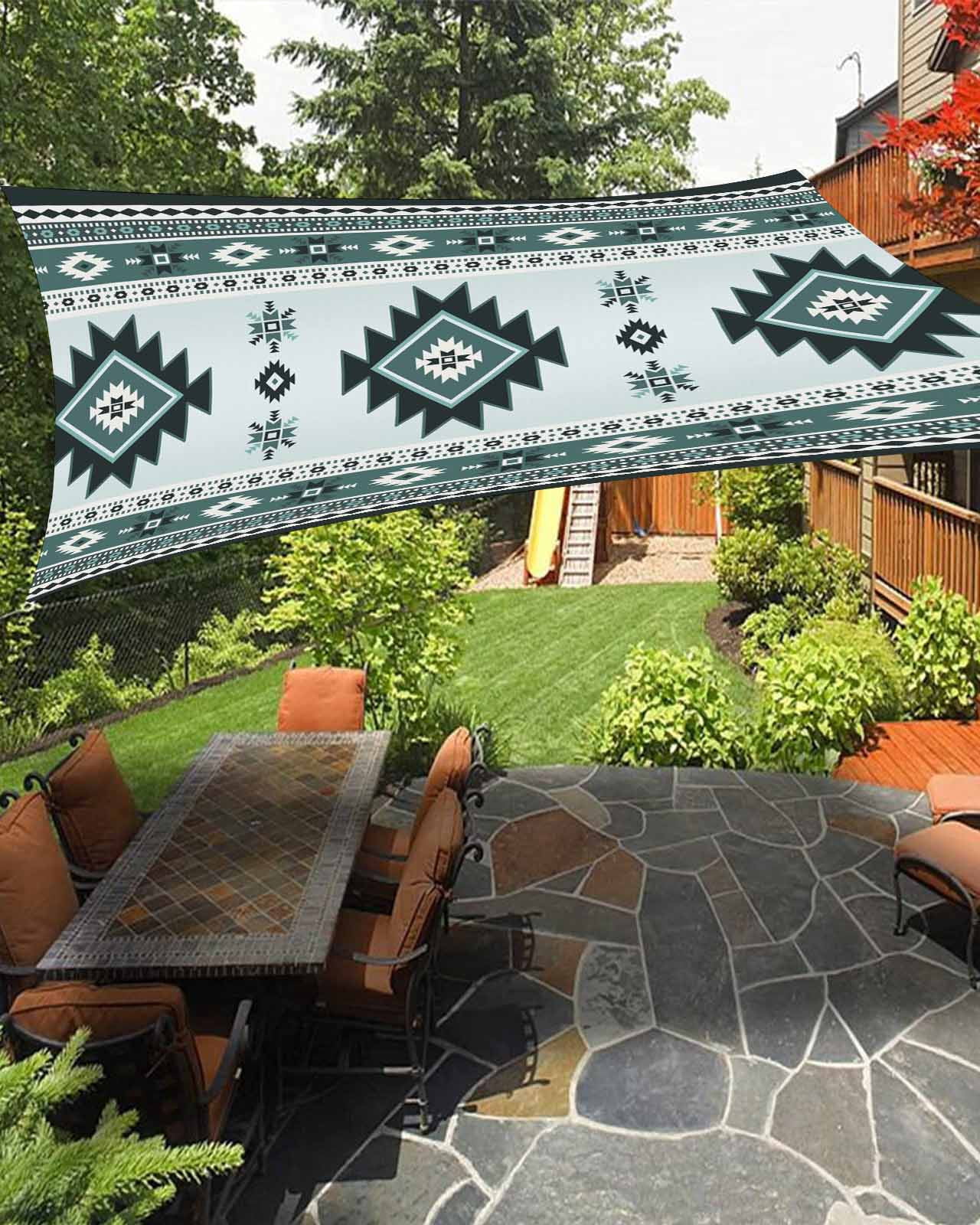 Aztec Sun Shade Sail 14'X18' Southwest Wind Bohemian Water Duck Green ...