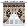 Aztec Swag Curtain Valance for Window 2 Panels Brown Southwest Wind ...