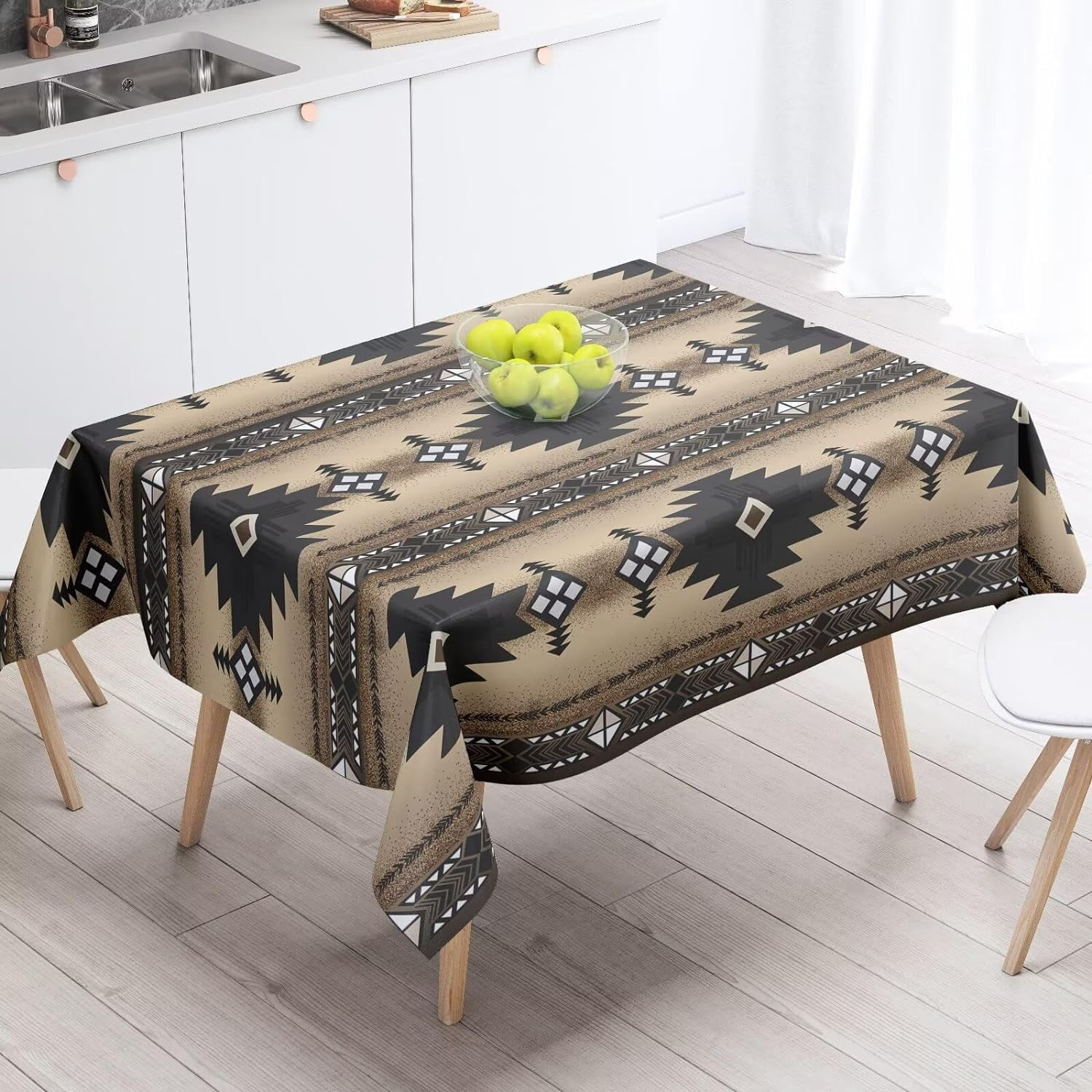 Aztec Tablecloth,Tribal Geometric Design Vintage Style Table Cloth Boho ...