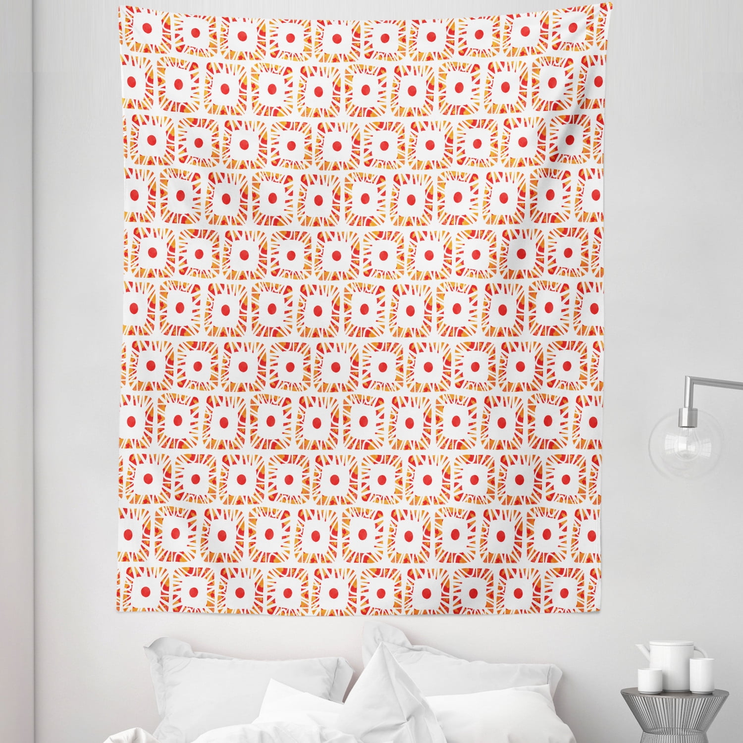 Aztec Tapestry, Abstract Trippy Grunge Odd Shapes with Large Dots ...