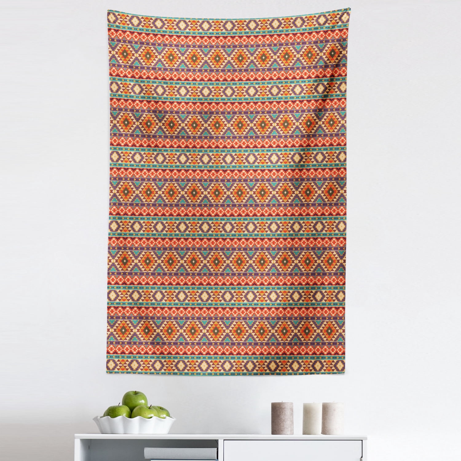Aztec Tapestry, Vibrant Geometric Pastel Peru Culture Traditional ...