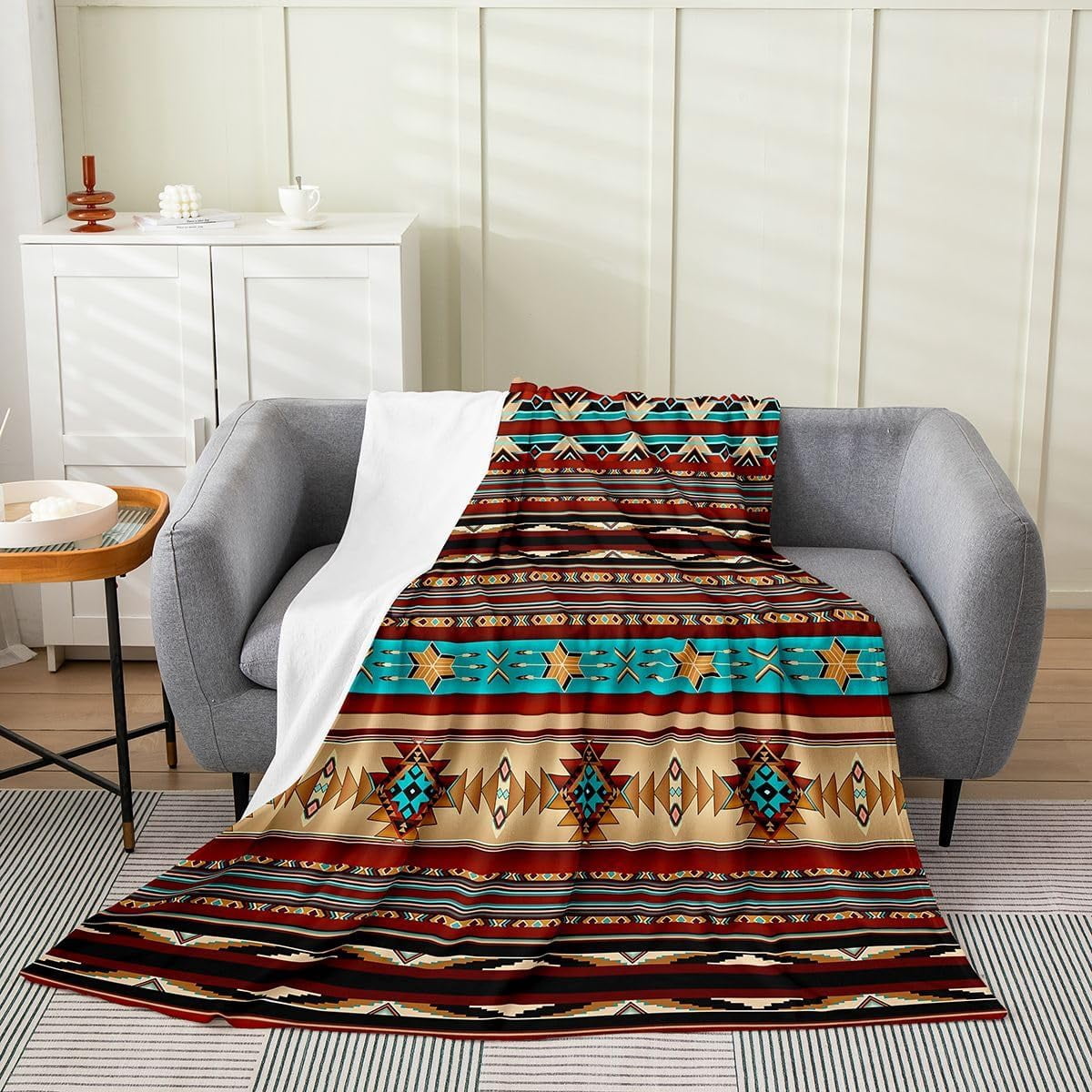 Aztec Throw Blanket Baby Size, Ethnic Tribal Arrow Flannel Fleece ...