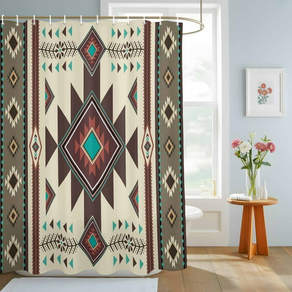 Aztec Tribal Ethnic Style Shower Curtain with Rustproof Grommets ...