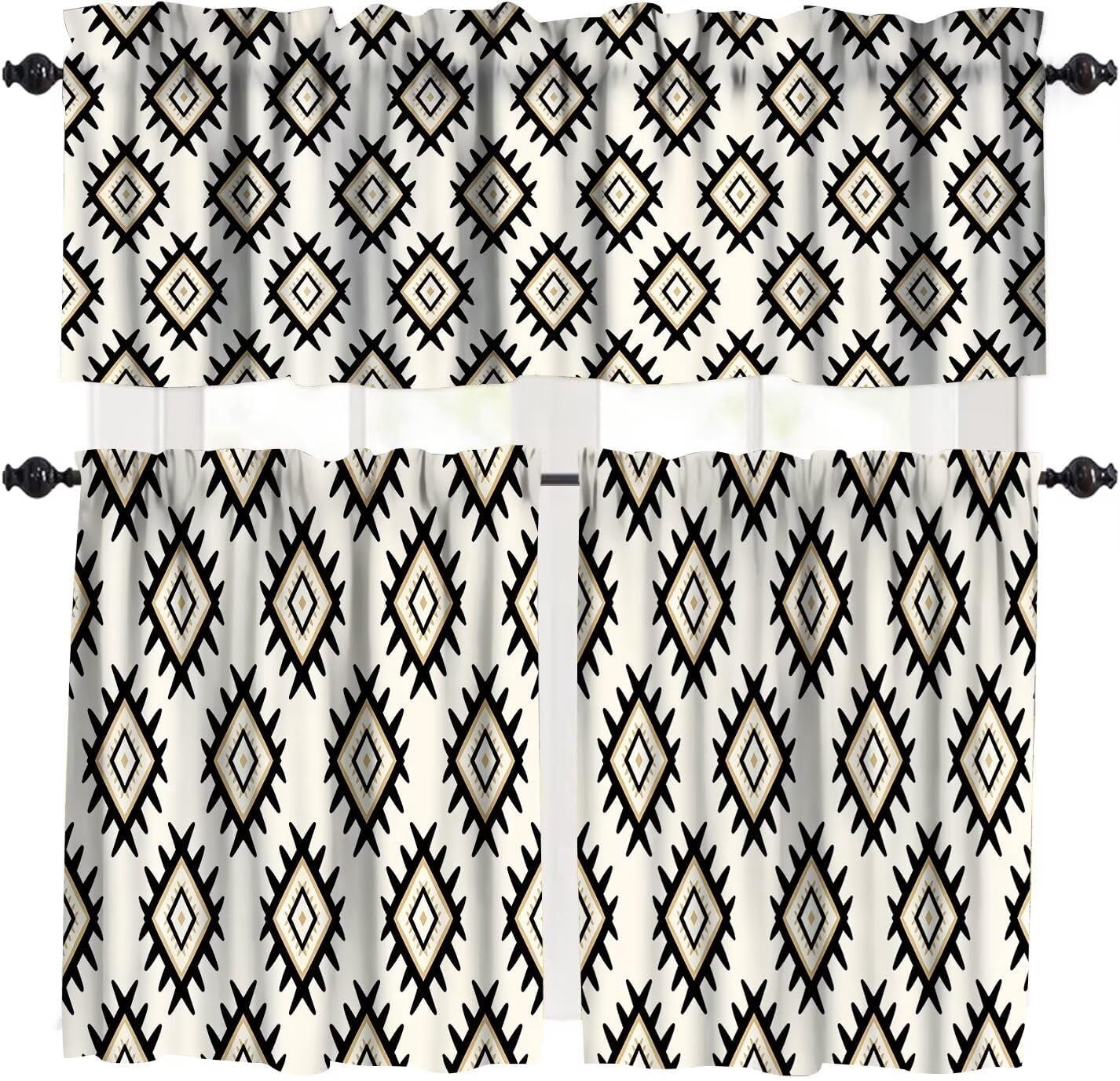 Aztec Tribal Geometric Window Valance, Southwestern Style Rustic Native ...