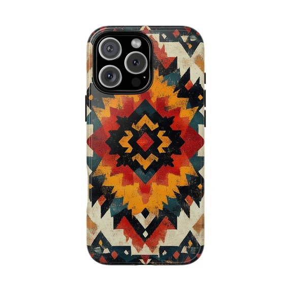 Aztec Tribal Pattern Artistic Style Phone Case for iPhone 17 through 11 ...
