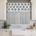 Aztec Tribal Pattern Curtain Tier and Valance Set 3 Piece,Abstract ...