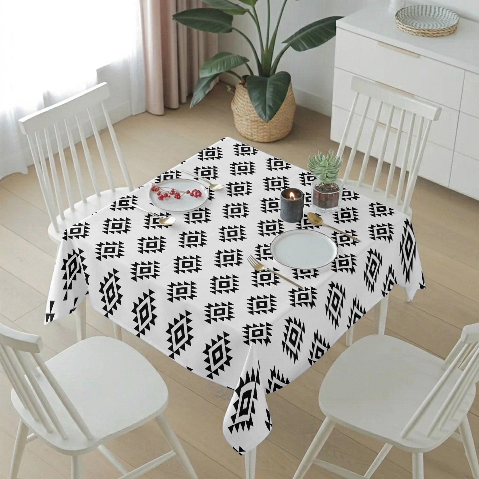 Aztec Tribal Pattern Table Cloth 54x54in, Waterproof Square Tablecloth ...