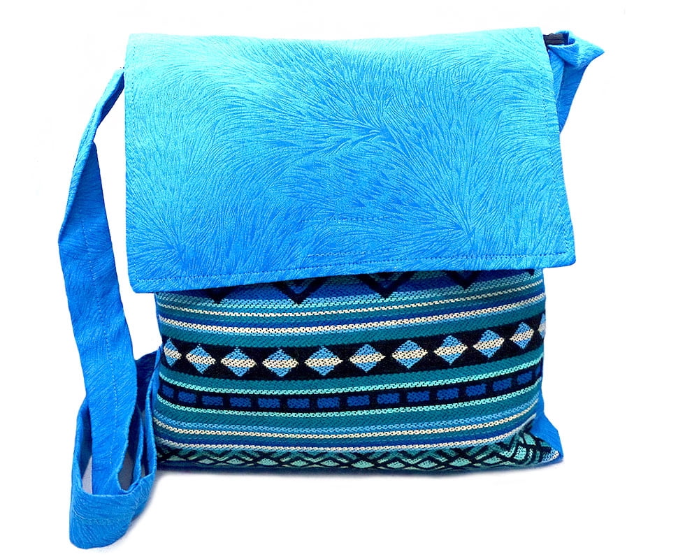 Aztec Tribal Print Striped Pattern Vegan Suede Cushioned Crossbody ...