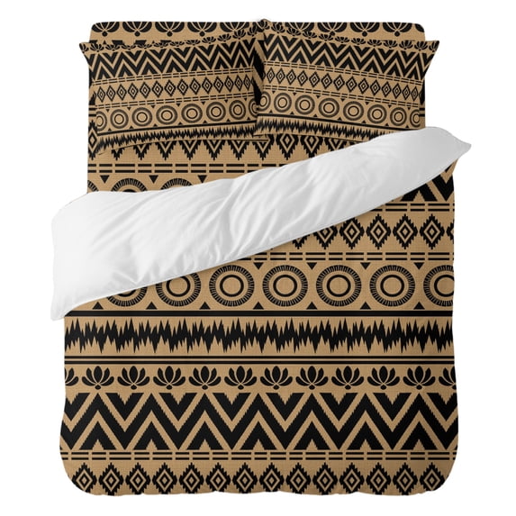 Aztec Tribal Stripe Bedding Duvet Cover Set King Size 4 Pieces, Ethnic ...