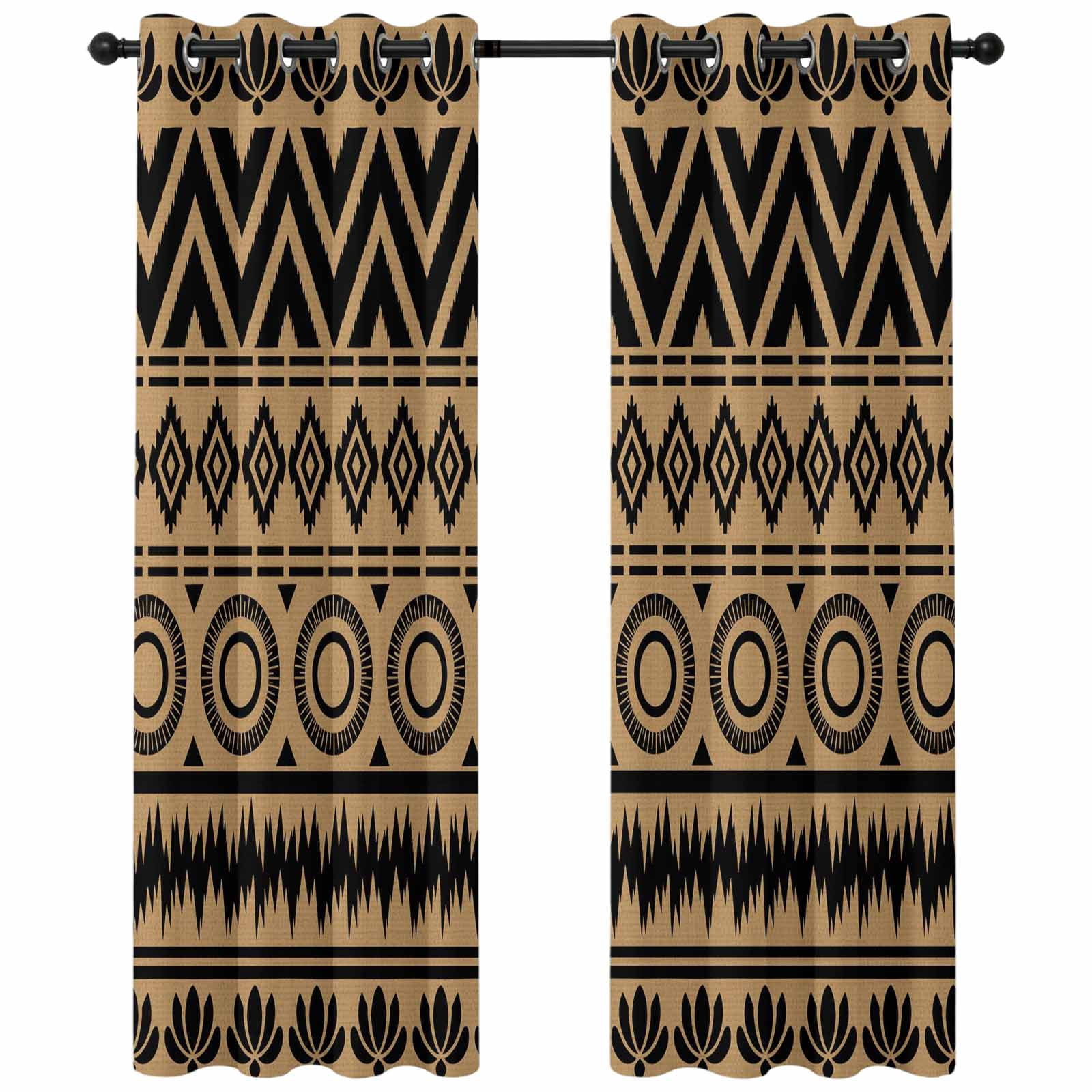 Aztec Tribal Stripe Blackout Curtains 84 Inches Long, Ethnic Chevrons ...