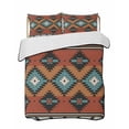 Aztec Tribe Quilts Bedding Set Queen Size Blue Rhombus Geometric ...