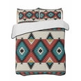 Aztec Tribe Quilts Bedding Set Queen Size Red Black Blue Rhombus ...