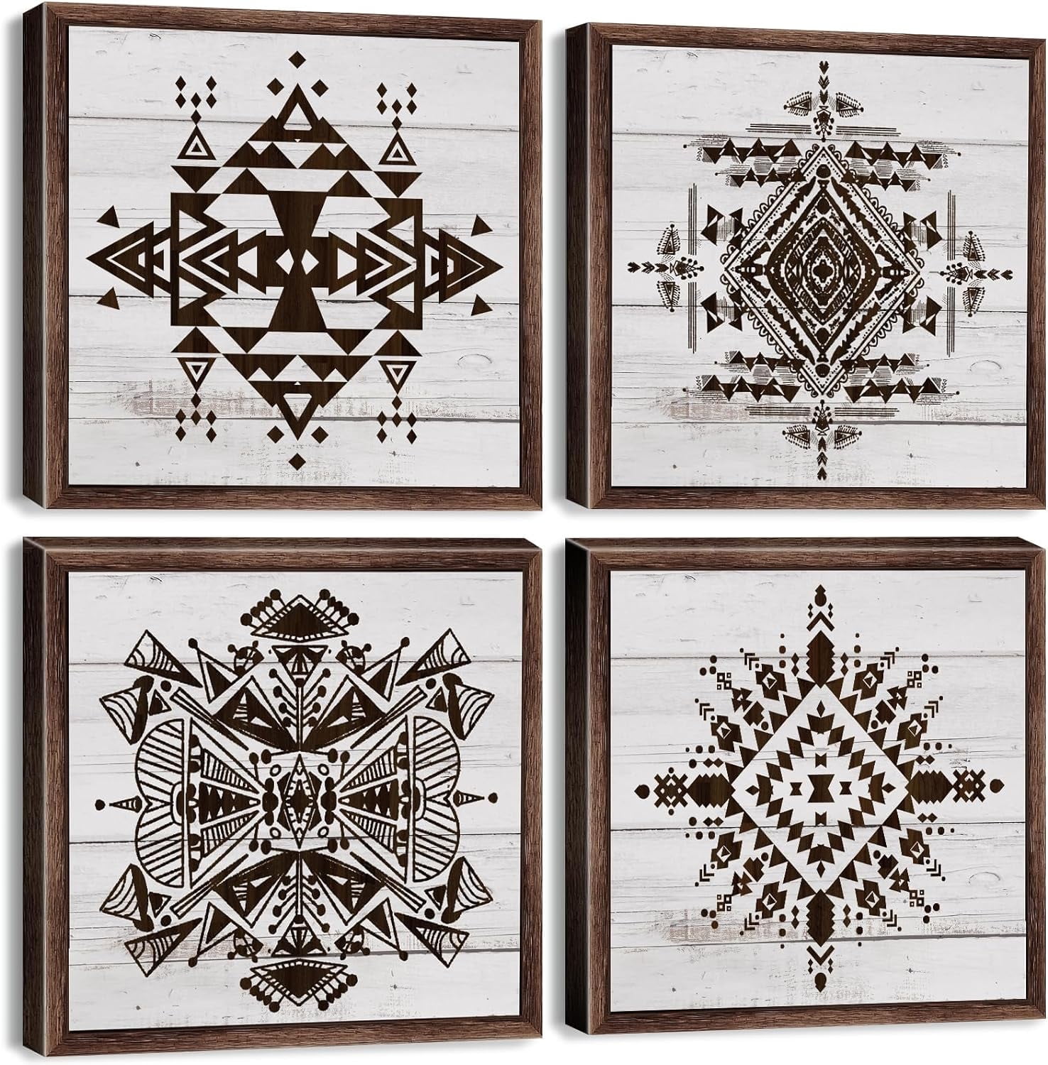 Aztec Wall Art Boho Western Wall Decor Abstract Aztec Tribal Painting ...