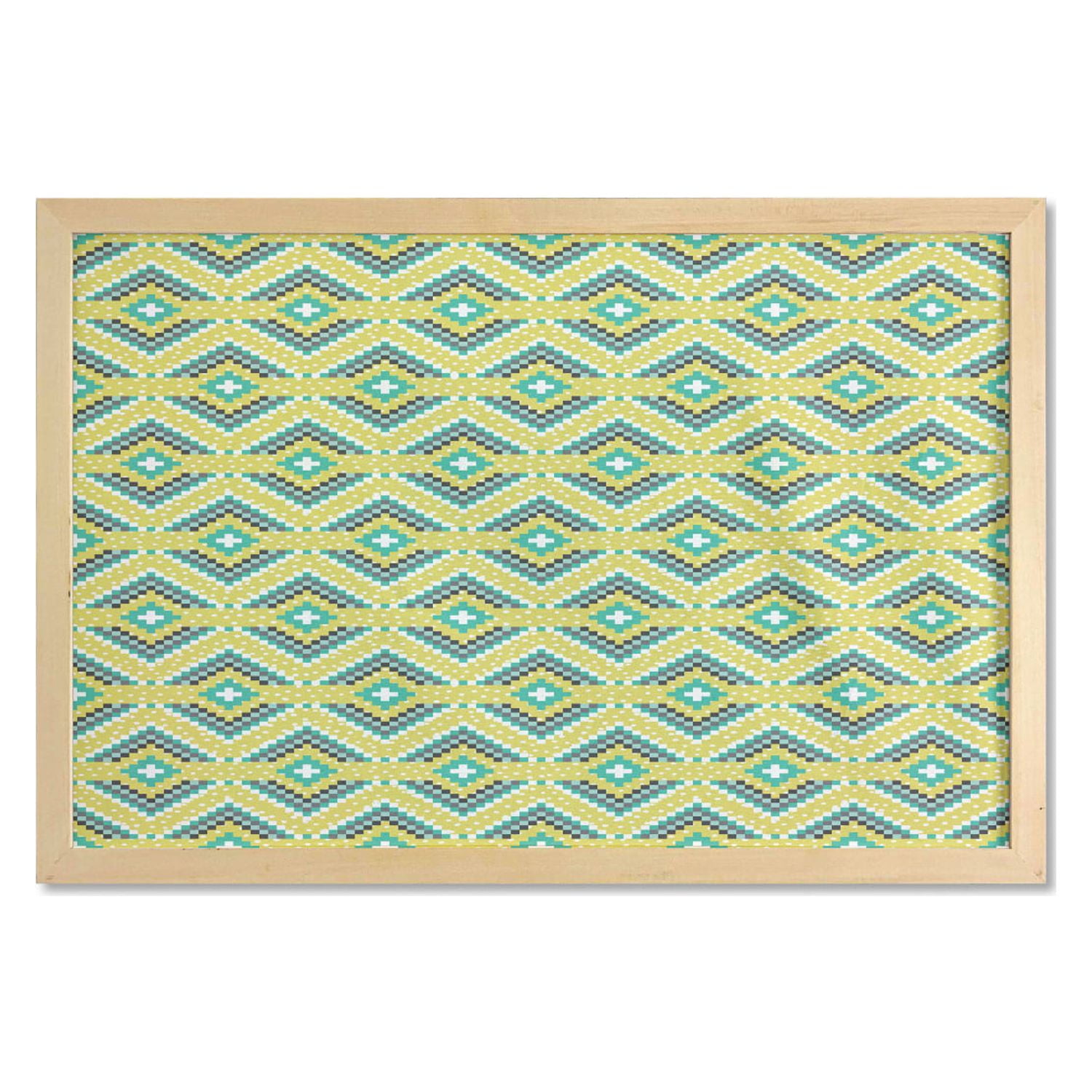 Aztec Wall Art with Frame, Geometric Style Mosaic Tiles and Dots ...