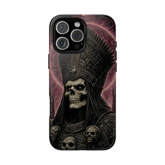 Aztec Warlord Skeleton in Black Armor Graphic Case for iPhone 11,12,13 ...