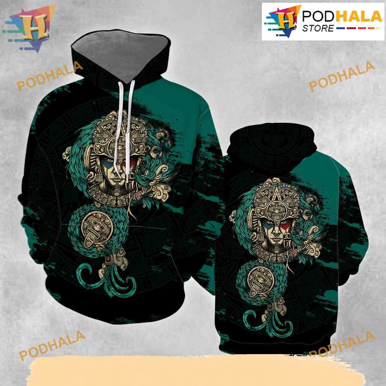 Aztec Warrior All Over Print 3D Hoodie Shirt T-Shirt - Walmart.com