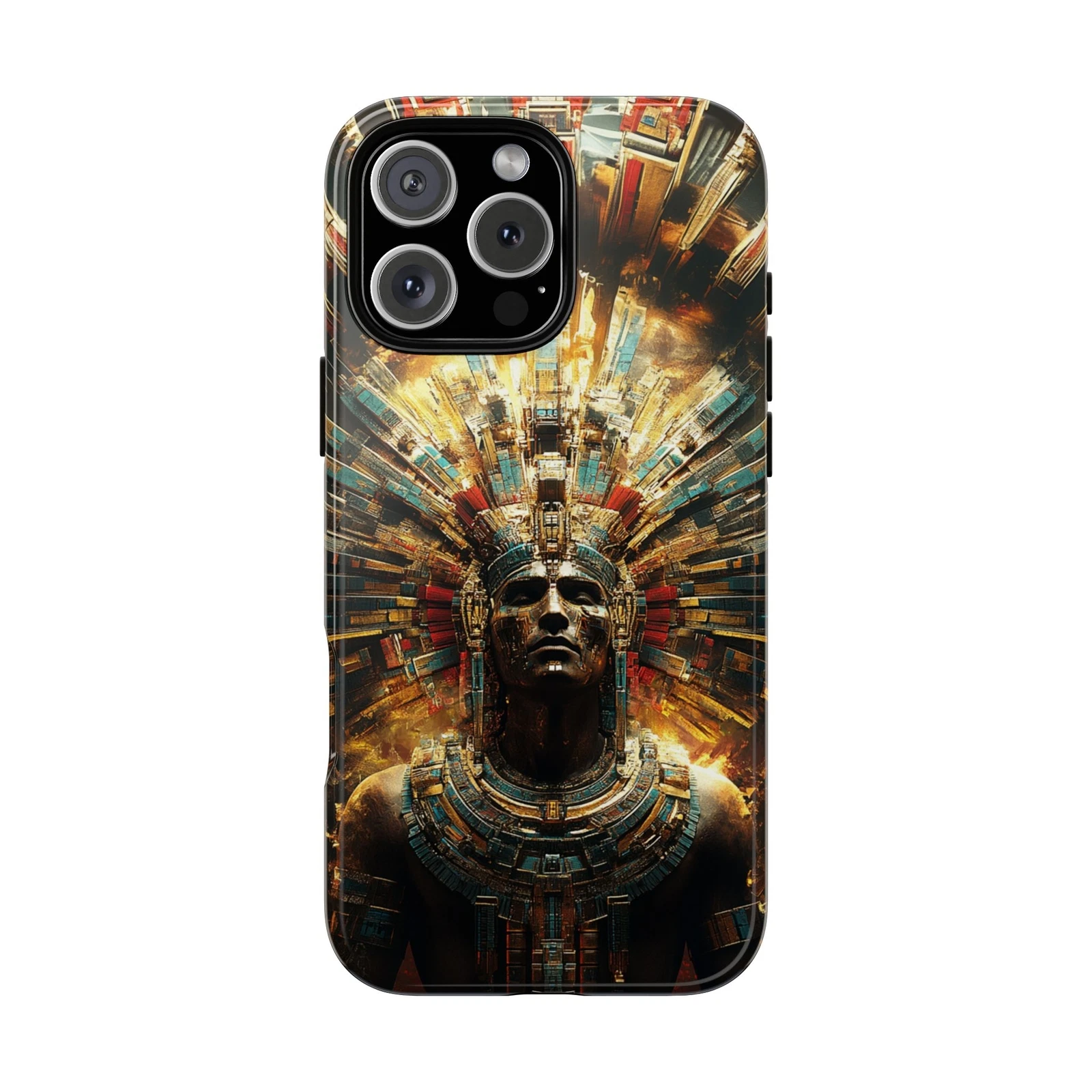 Aztec Warrior Ancient Light Art Phone Case for iPhone 11-17 Pro Max ...