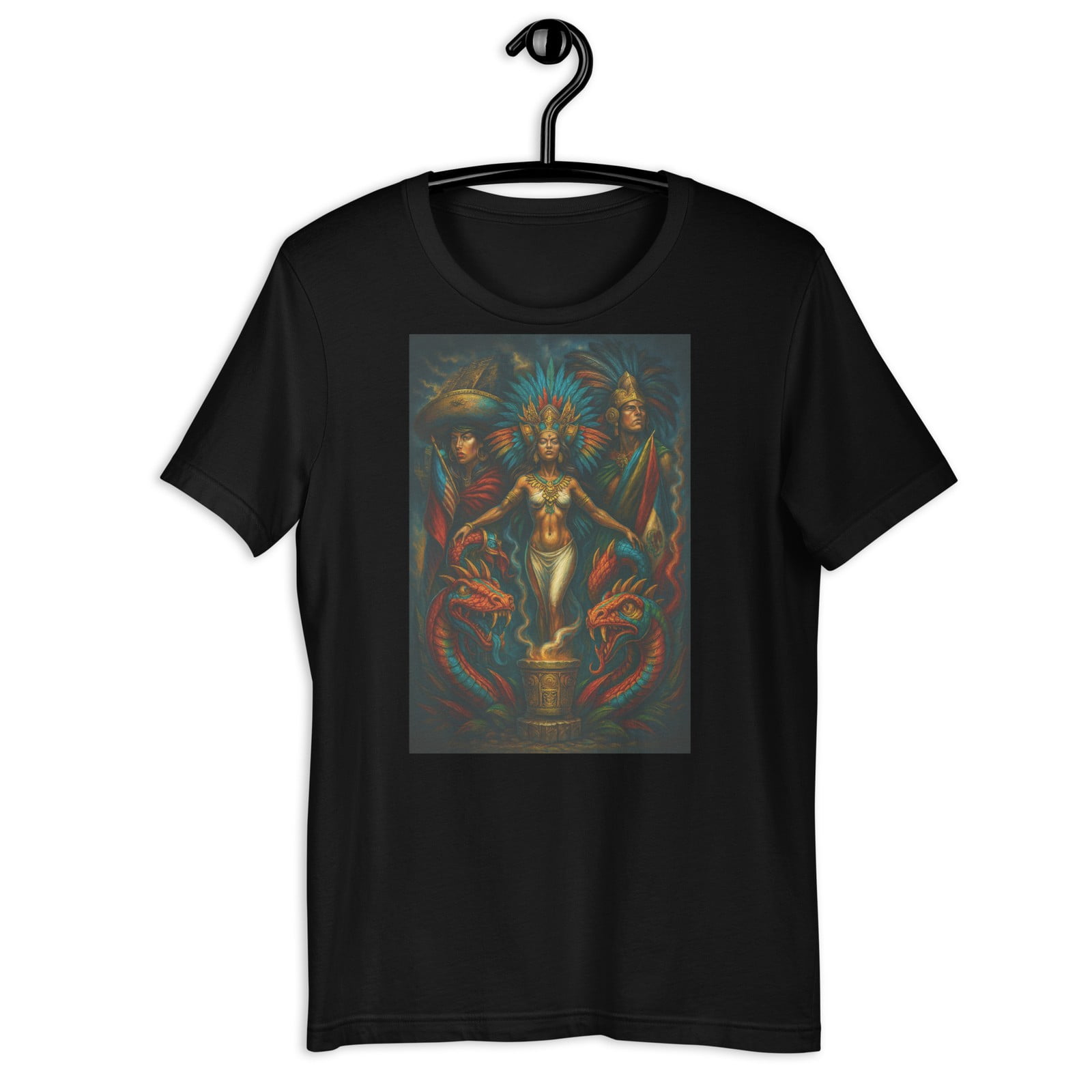 Aztec Warrior Princess Mexico Art T-Shirt Quetzalcoatl Mayan Tribal ...