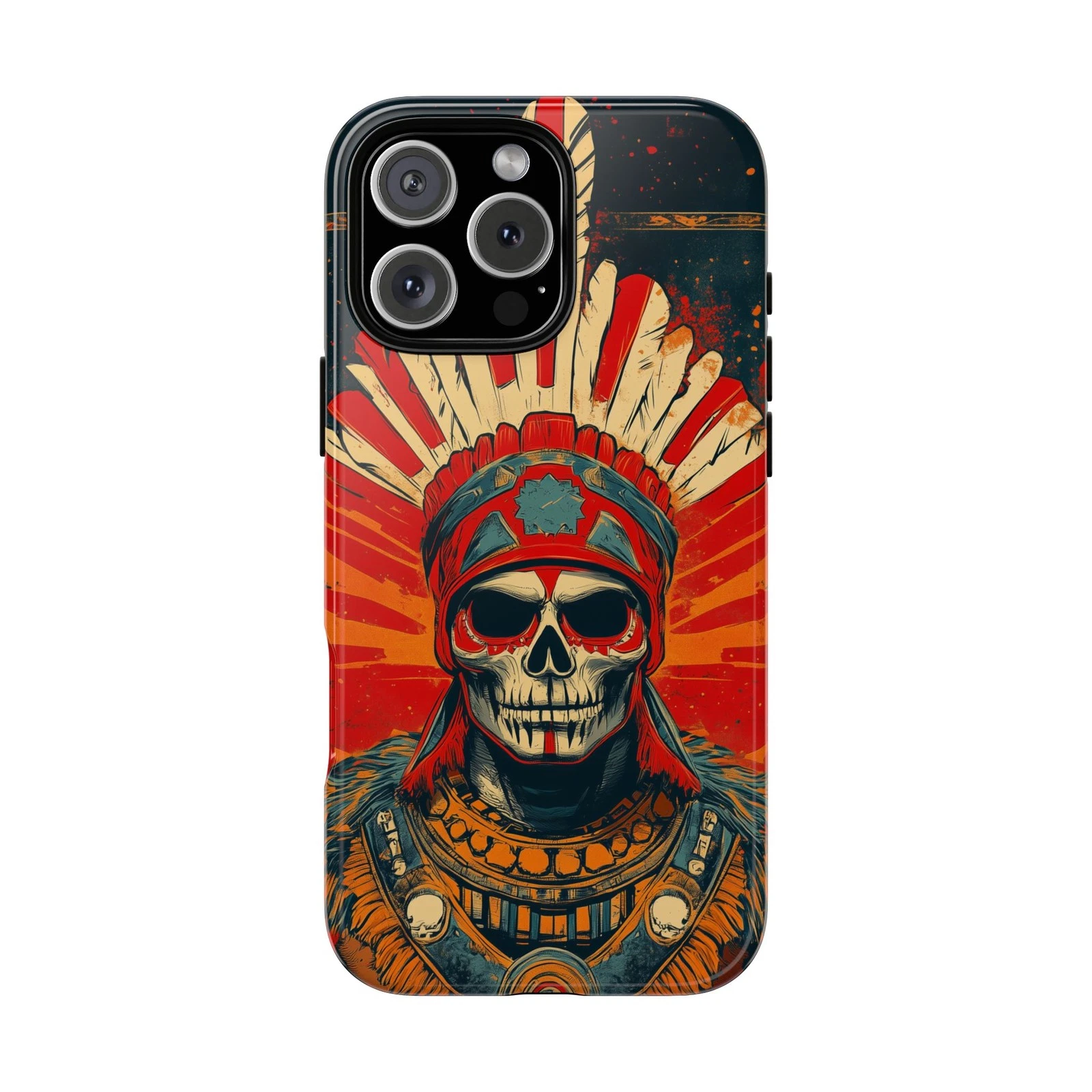 Aztec Warrior with Red Paint Accents Themed Phone Case for 17 16 15 14 ...