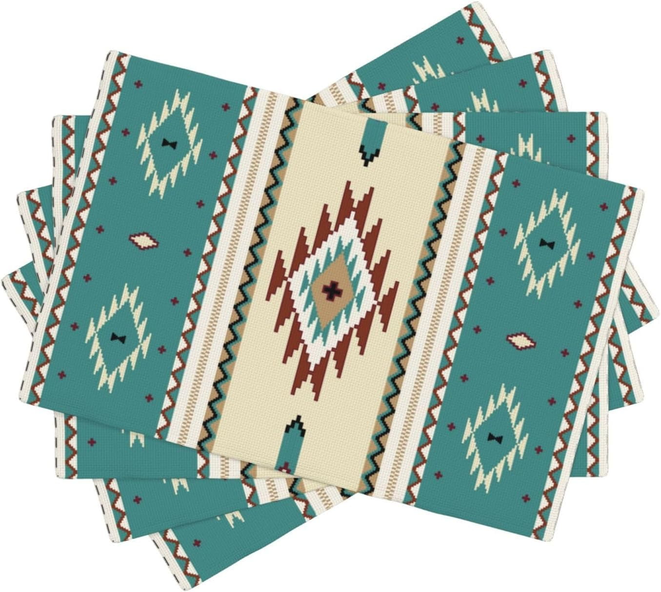 Aztec Washable Place Mats,Ethnic Southwestern Mexican Native Indian ...