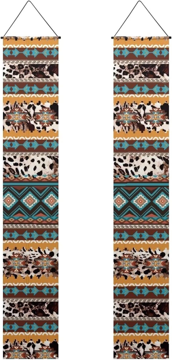 Aztec Western Geometric Banner 12 x 70 IN,Front Door Cow Print Hanging ...