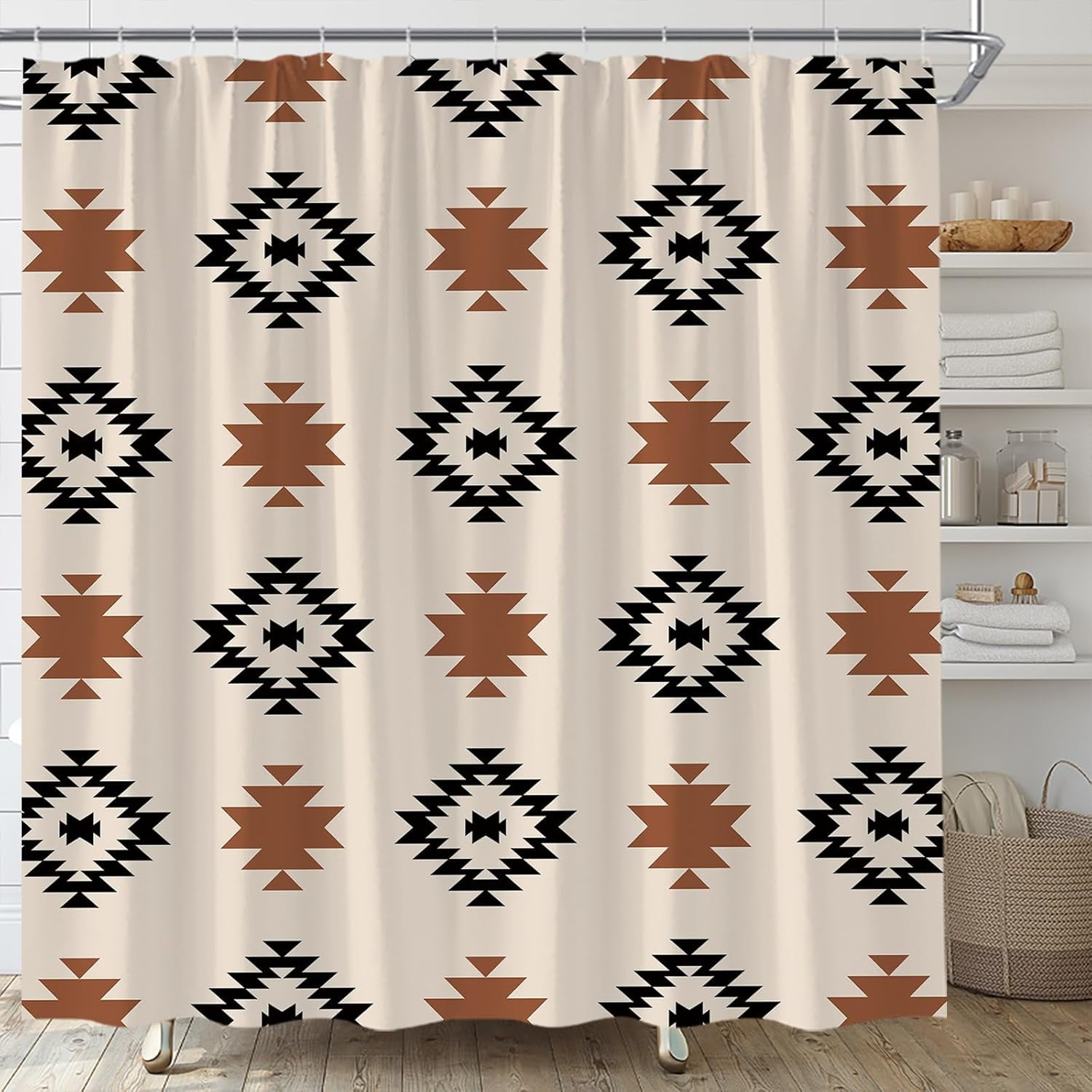 Aztec Western Shower Curtain Geometric Boho Abstract Vintage Modern ...