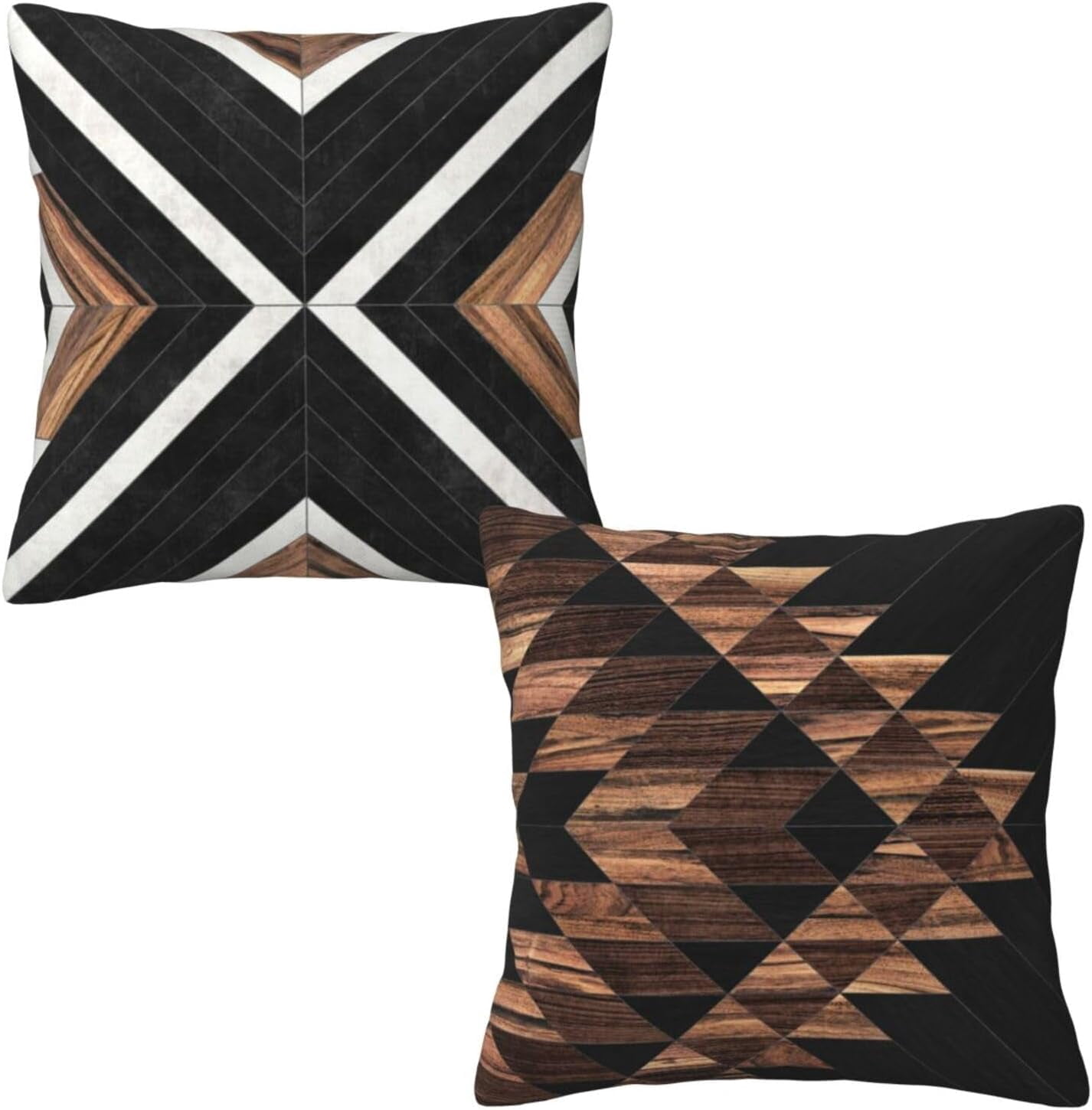 Aztec Western Wooden Print Farmhouse Throw Pillow Covers 18x18 Inch ...