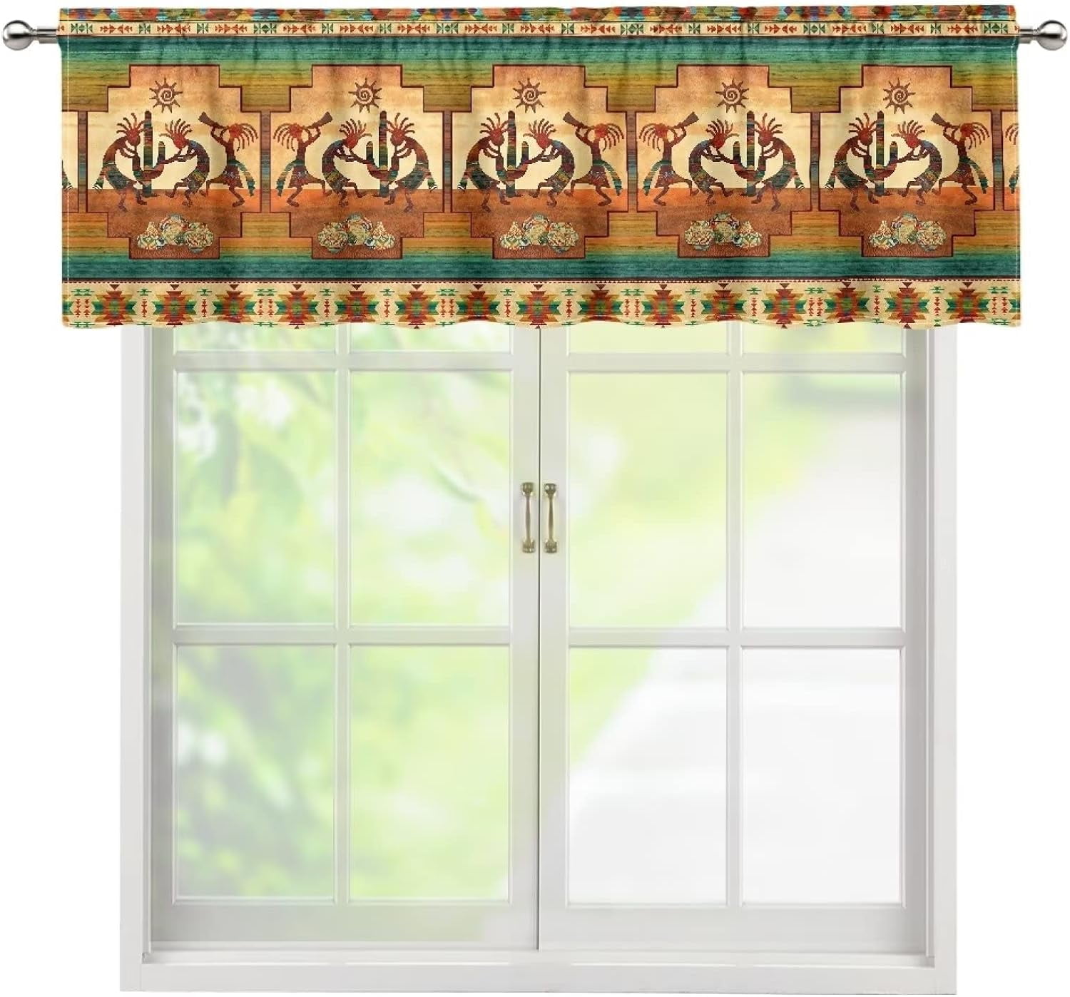 Aztec Window Curtain Valance Kitchen Short Curtains Room Darkening ...