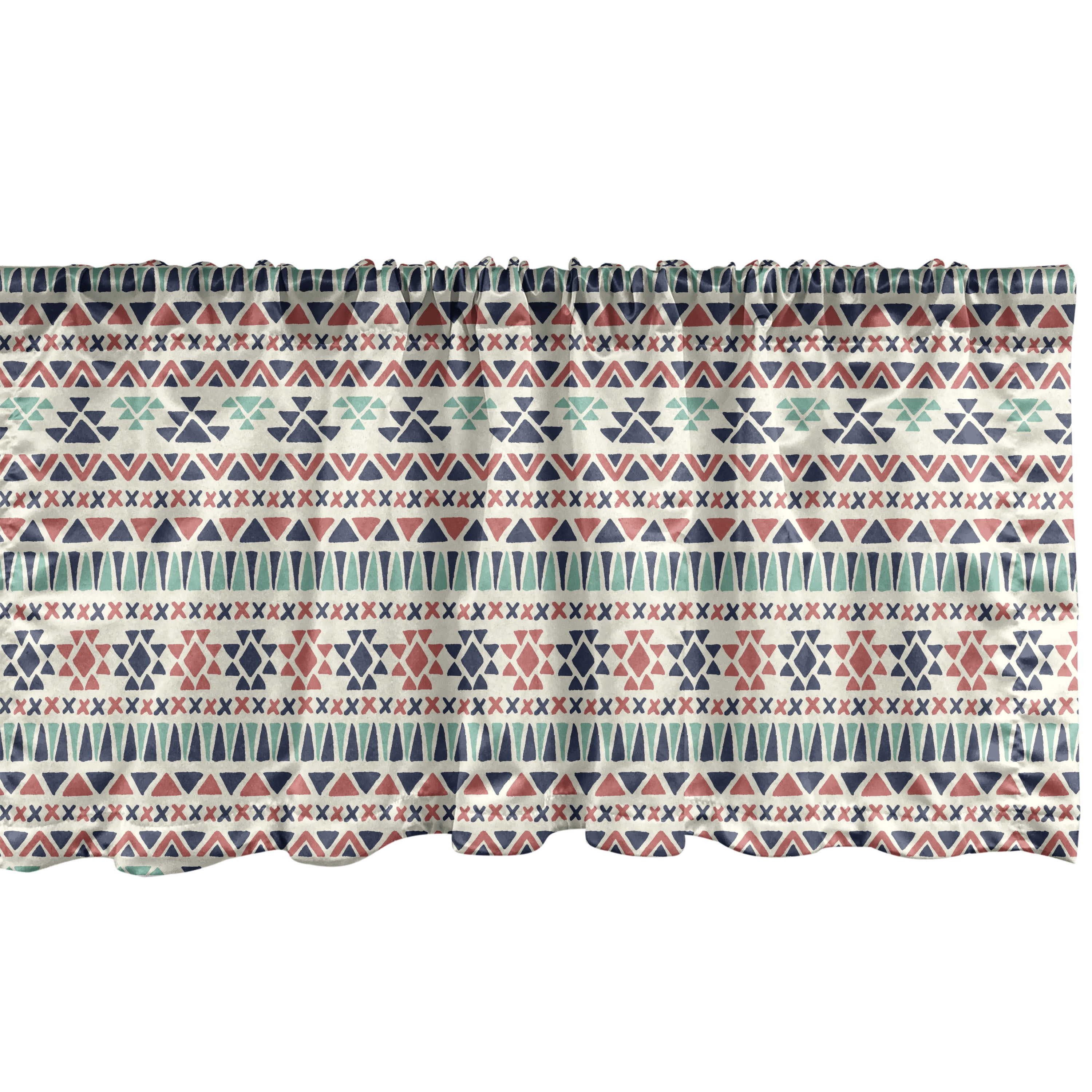 Aztec Window Valance Geometric Shapes In Hand Drawn Style Grunge And