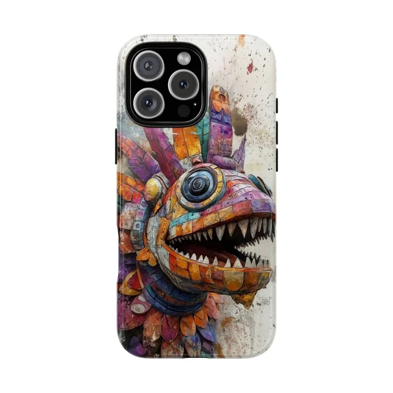 Aztec Xolotl Ancient Tribal Symbol Cultural Pattern for iPhone 17 16 15 ...