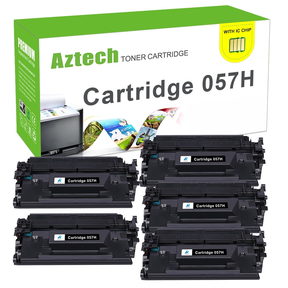 Aztech 5-Pack Compatible Toner Cartridge for Canon 057H with Chip ...