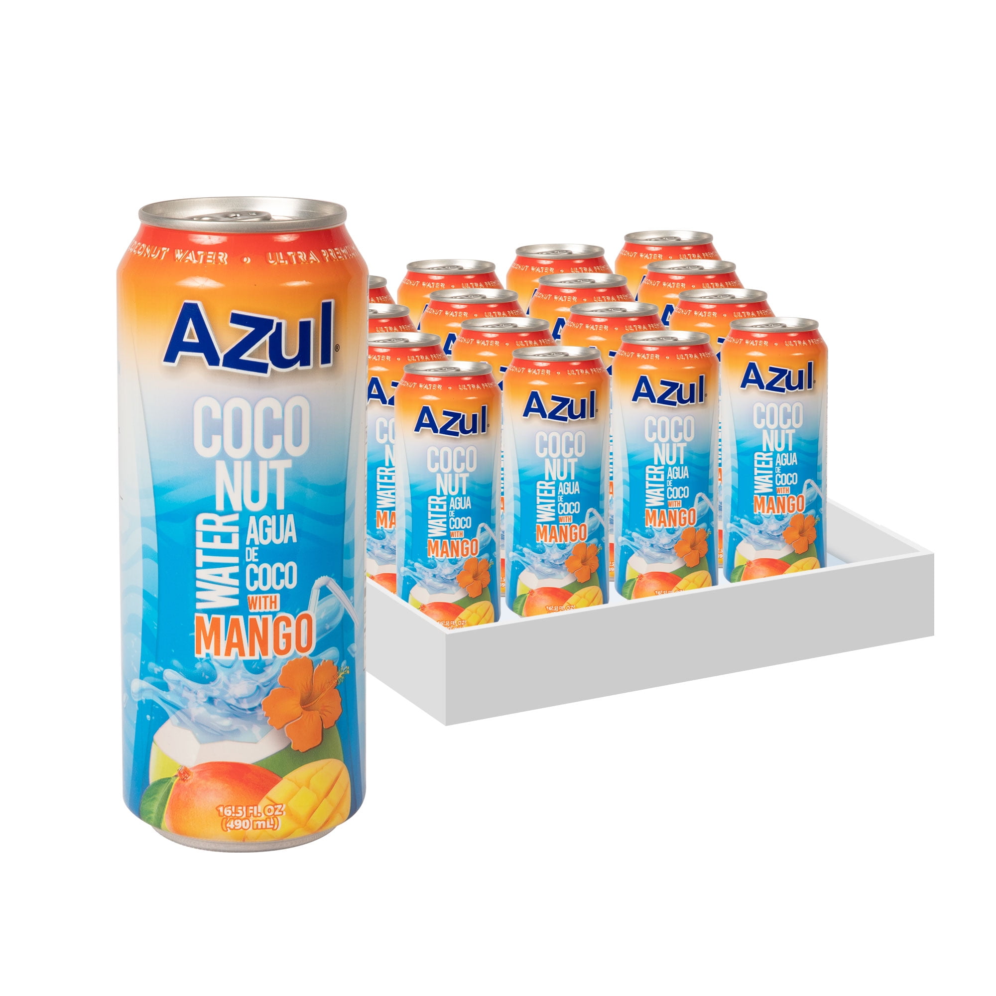 Azul Coconut Water with Mango, Natural Hydrating Coconut Elixir, ( 12 x ...