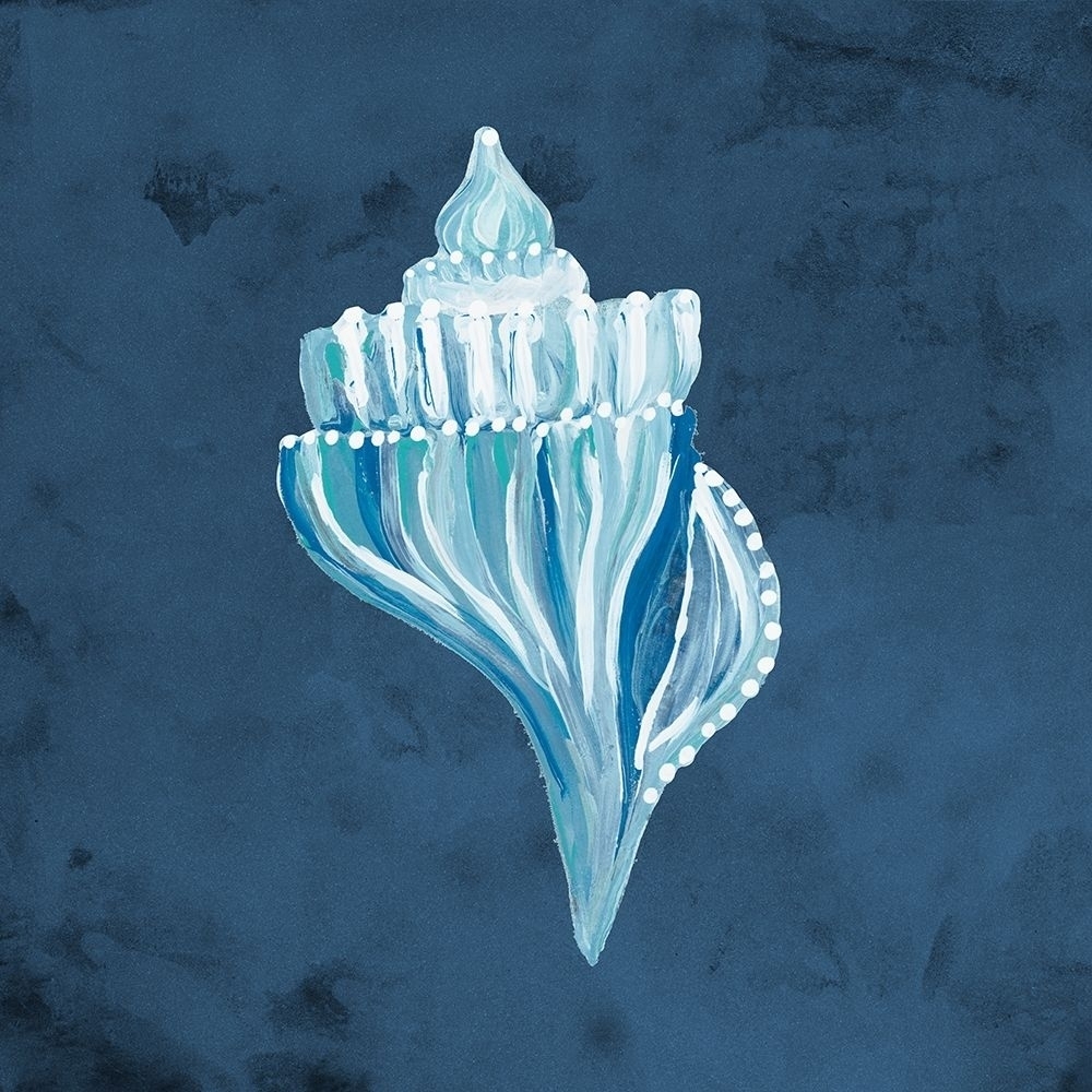Azul Dotted Seashell on Navy I by Gina Ritter (12 x 12) - Walmart.com