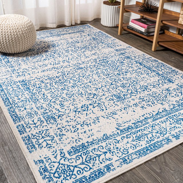 Azul Filigree Cream/Blue 4 ft. x 6 ft. Area Rug - Walmart.com