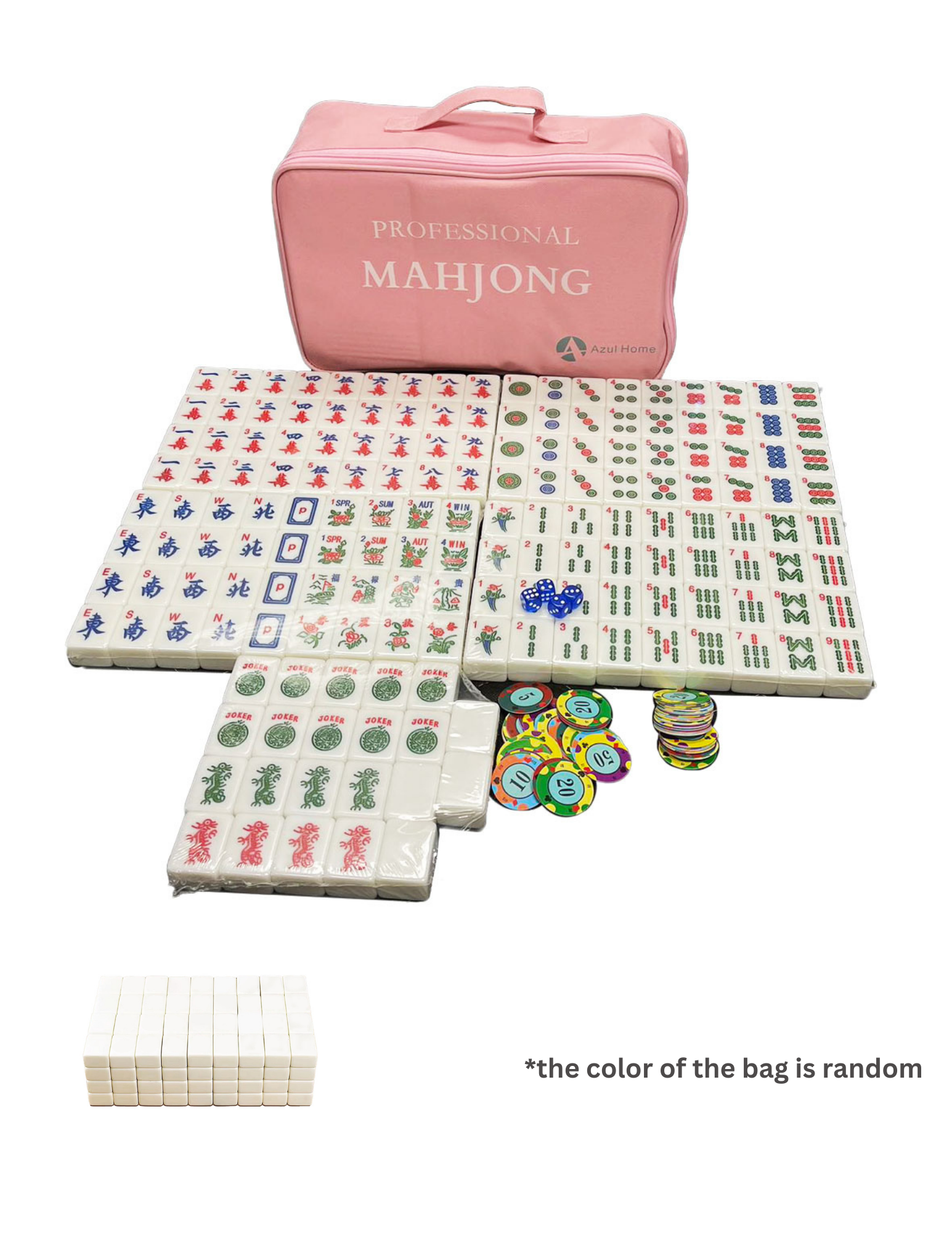 M36PH-1 Chinese Numbered X-Large Green Tiles Mahjong set / Board Game ...