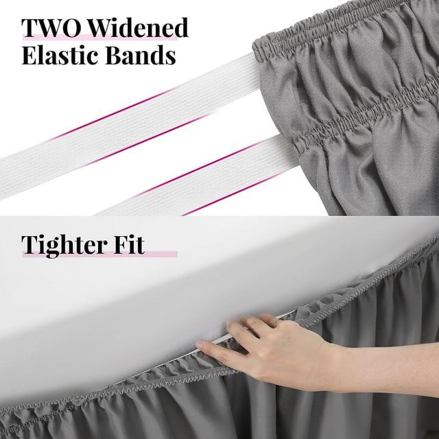 AzulHome Bed Skirts Dust Ruffle for King/California King Size Bed, 16 ...