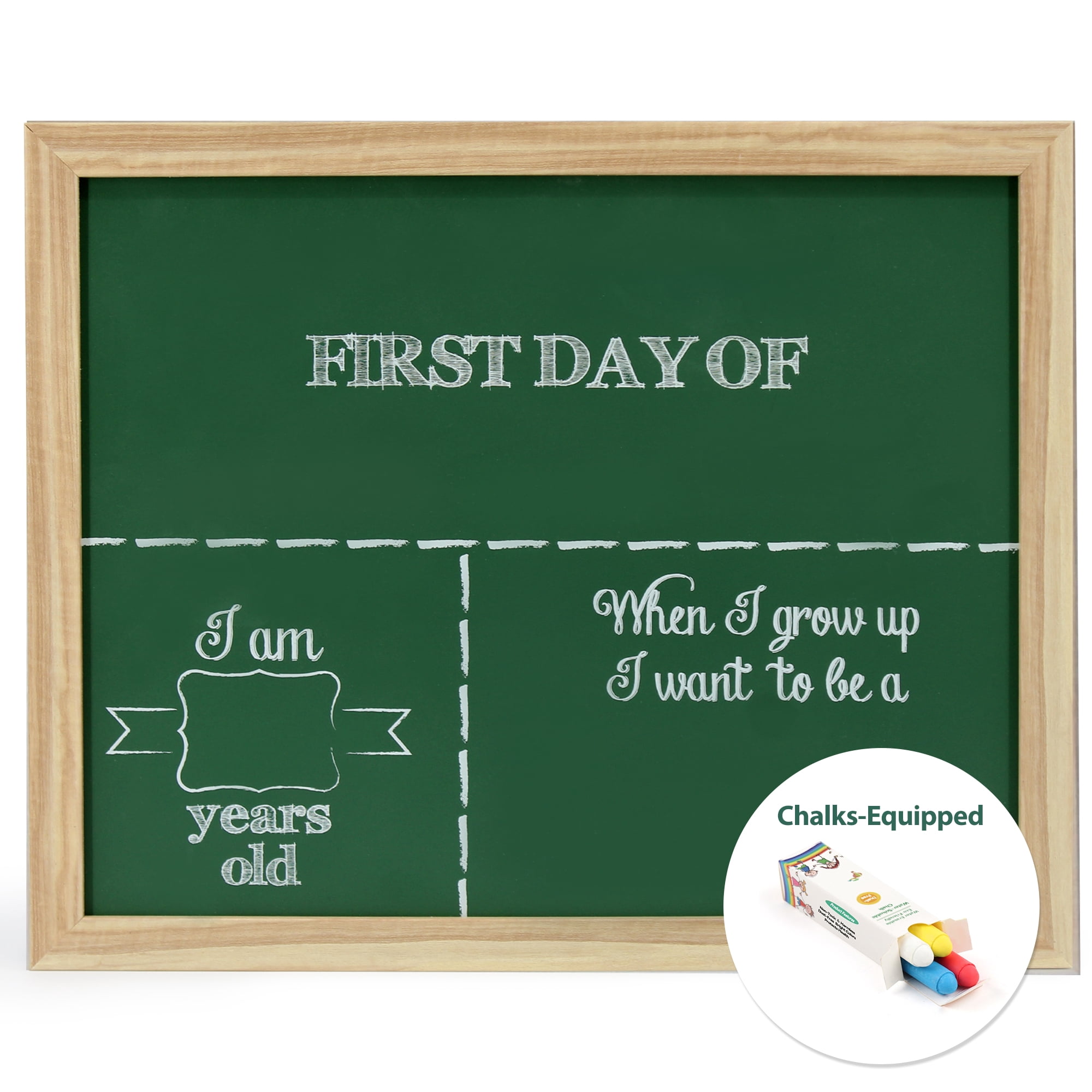 First Day of School Chalkboard Sign, 14x11 Inch Frame Photo Prop with ...